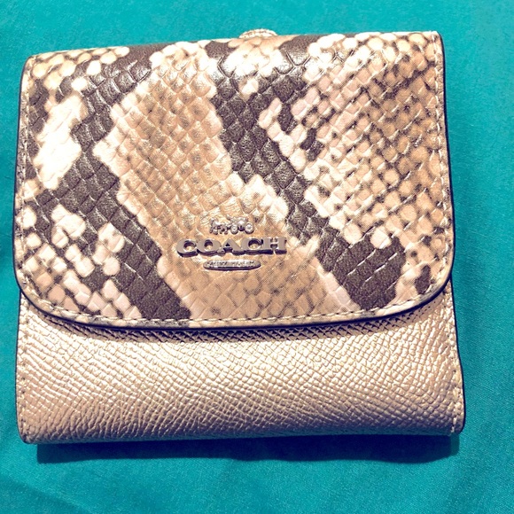 Coach | Bags | Authentic Coach Snake Print Leather Wallet | Poshmark
